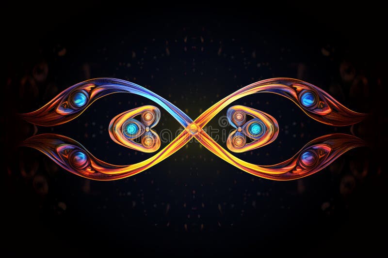 An Abstract Image of an Infinity Symbol on a Black Background Stock ...