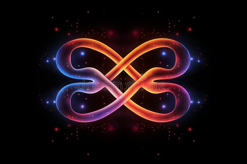 An Abstract Image of an Infinity Symbol on a Black Background Stock ...