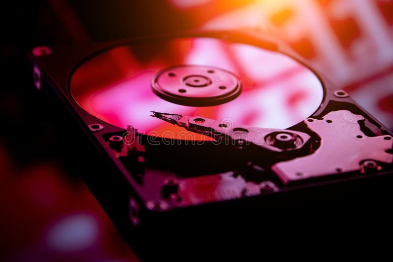 The Abstract Image of Inside of Hard Disk Drive. the Concept of Data ...