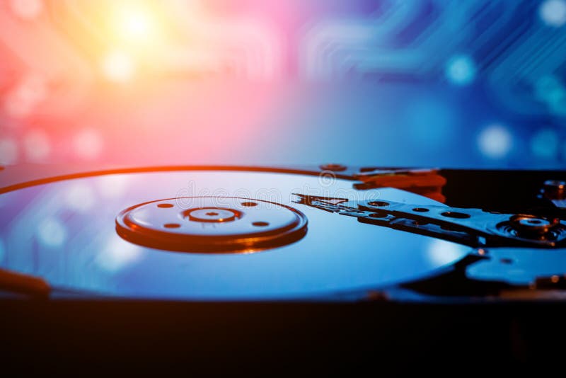 The Abstract Image of Inside of Hard Disk Drive. the Concept of Data ...