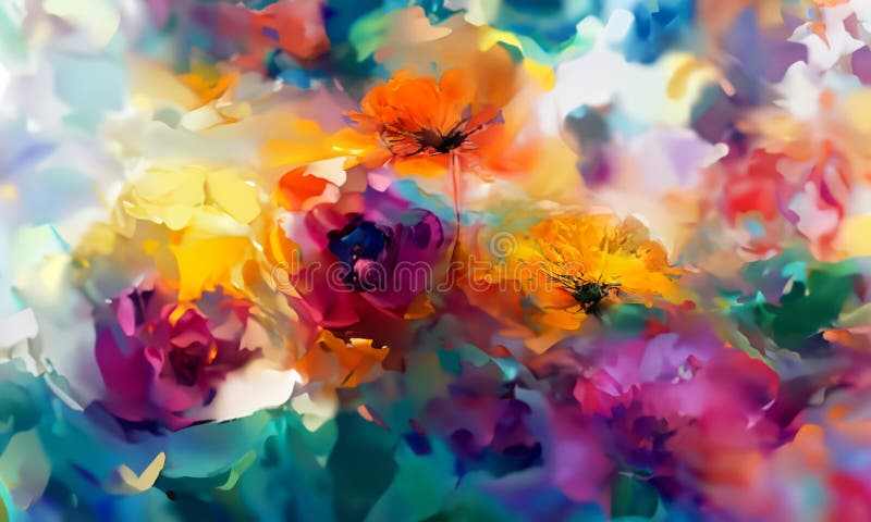 An Abstract Image Inspired by a Field on Wild Flowers Stock ...