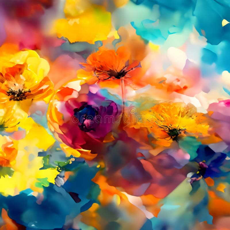 An Abstract Image Inspired by a Field on Wild Flowers Stock ...