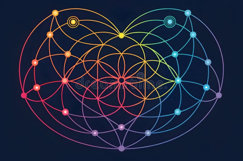 An Abstract Image of Interconnected Lines and Shapes, Representing the ...