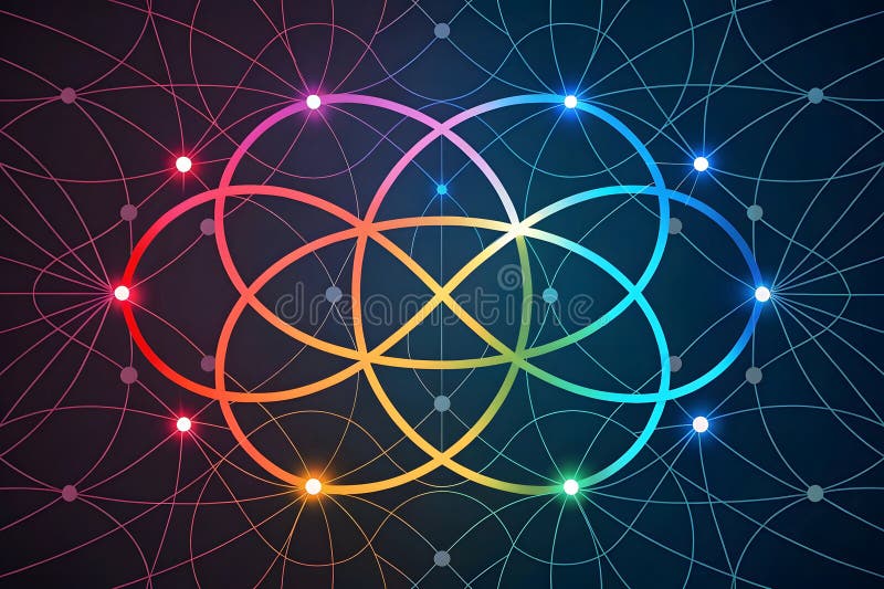 An Abstract Image of Interconnected Lines and Shapes, Representing the ...