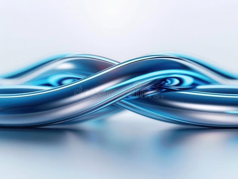 Abstract Image of Intertwined Metallic Blue Ribbons on a Gradient ...