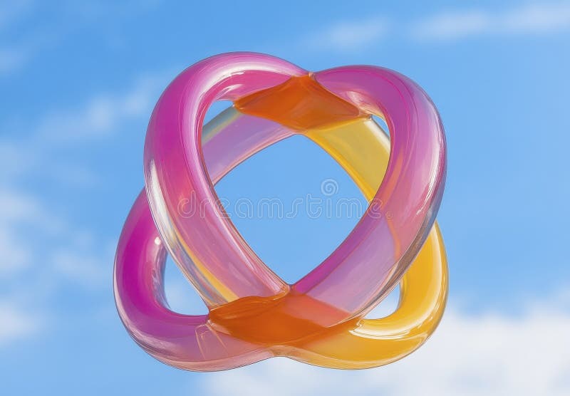 Intertwined Translucent Shapes Against a Blue Sky Stock Illustration ...