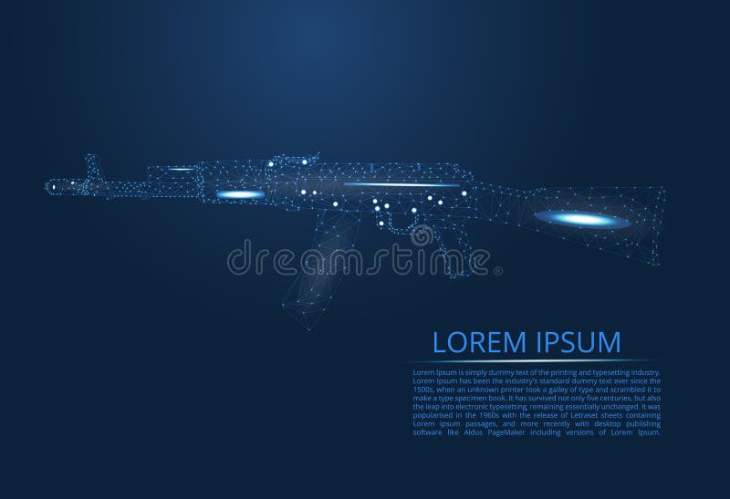 Abstract Image of a Kalashnikov or AK47 Low Poly Illustration. Polygon ...