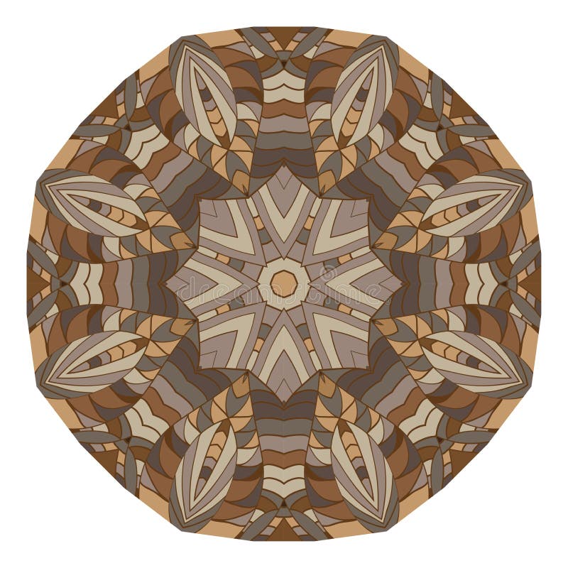 Abstract Image with Kaleidoscope in Brown Colors Stock Vector ...