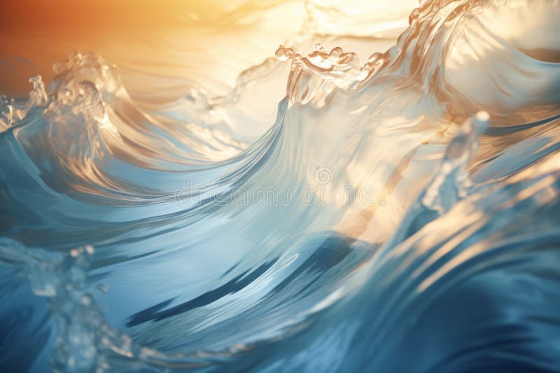 An Abstract Image of Kinetic Waves on the Surface of Water, Capturing ...