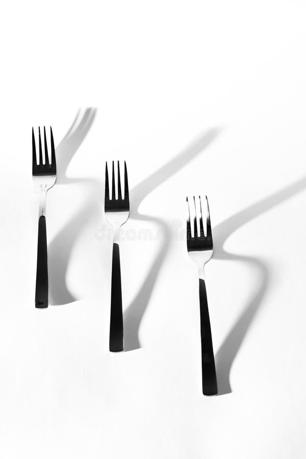 Abstract Image for Kitchen. Three Fork Shadow Stock Image - Image of ...