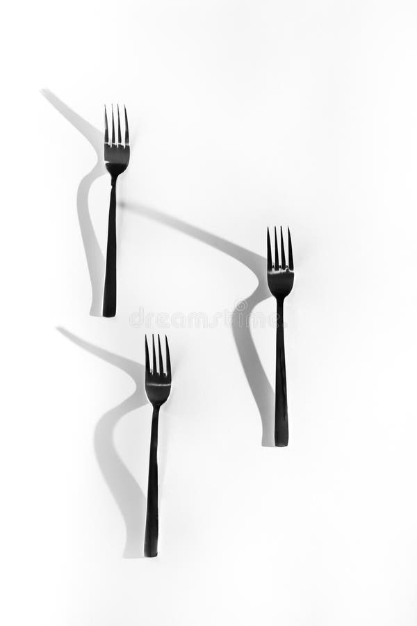 Abstract Image for Kitchen. Three Fork Shadow Stock Image - Image of ...
