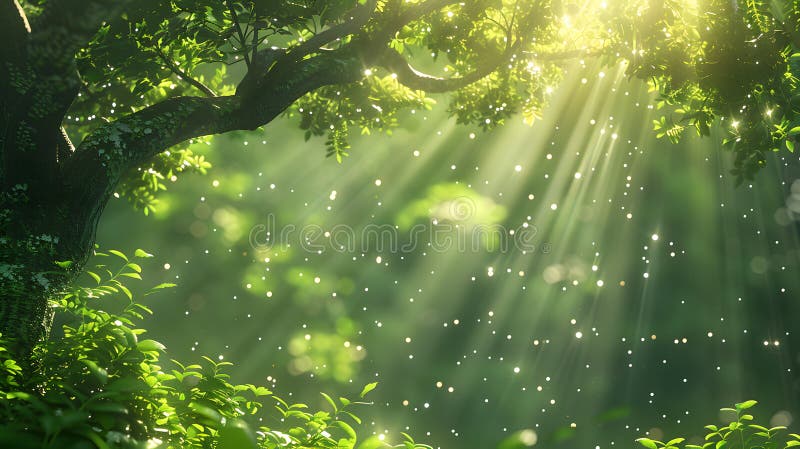 Abstract Image of Light Bursting between Trees and Bright Bokeh Lights ...