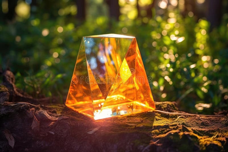 Abstract Image of Light Refraction through Glass Prism in Nature Stock ...