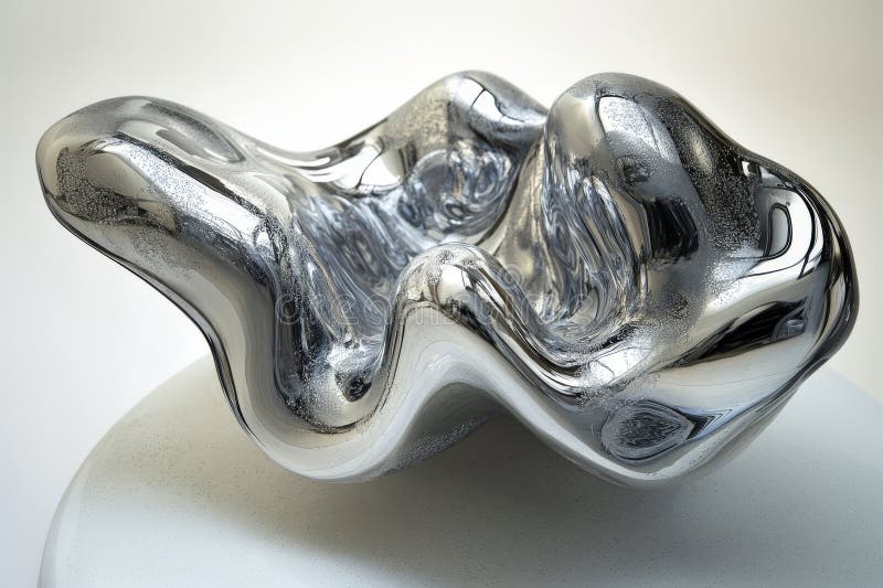 Abstract Image of Liquid Chrome in Metallic Tones Stock Image - Image ...