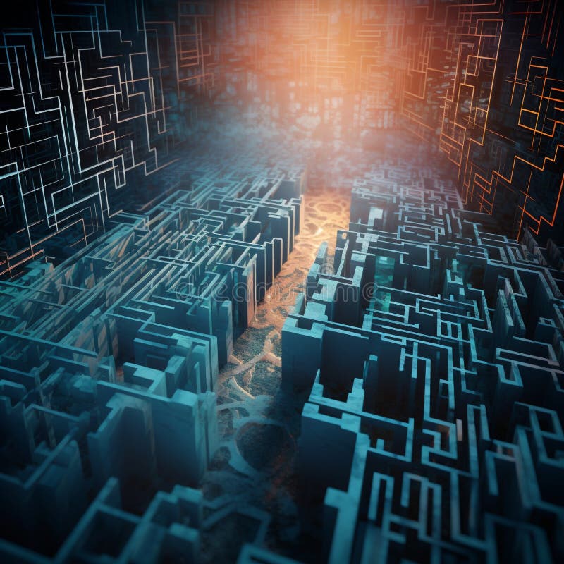 Abstract Image of Maze Made Up of Financial Charts and Data for ... Abstract Image of Maze Made Up of Financial Charts and Data for ...