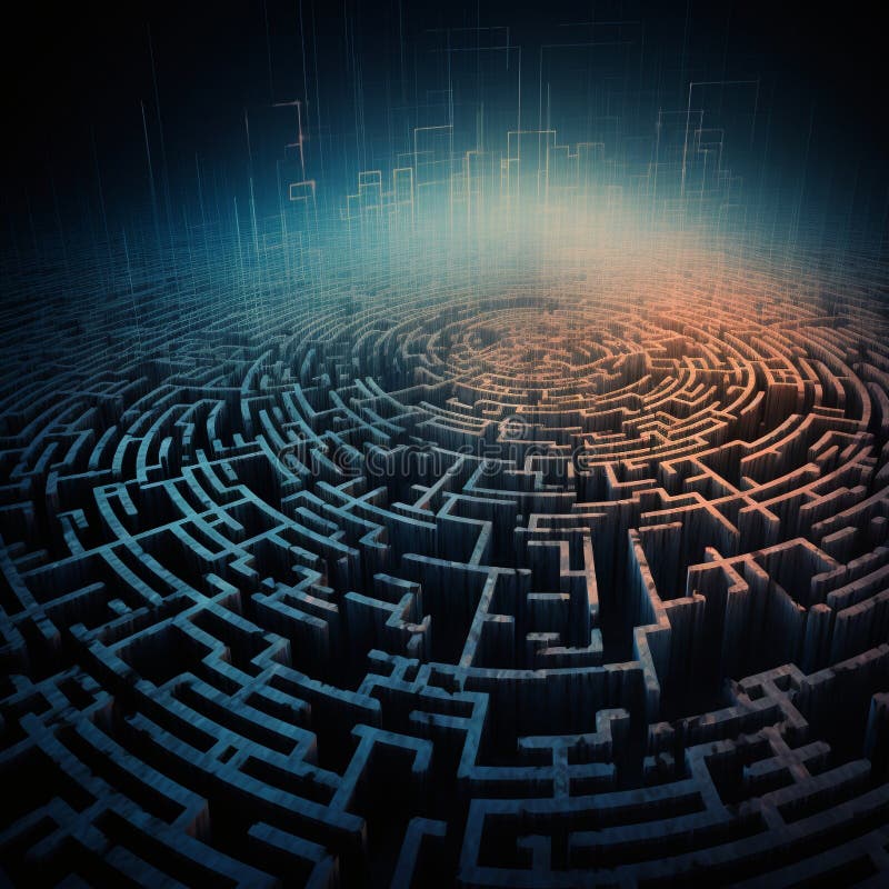 Abstract Image of Maze Made Up of Financial Charts and Data for ... Abstract Image of Maze Made Up of Financial Charts and Data for ...