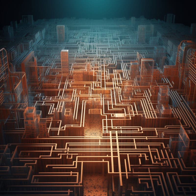 Abstract Image of Maze Made Up of Financial Charts and Data for ... Abstract Image of Maze Made Up of Financial Charts and Data for ...