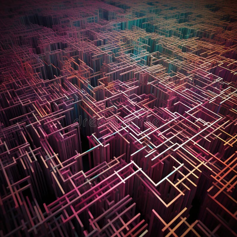 Abstract Image of Maze Made Up of Financial Charts and Data for ... Abstract Image of Maze Made Up of Financial Charts and Data for ...