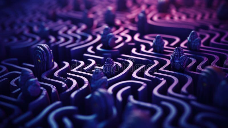An Abstract Image of a Maze with Many Different Shapes, AI Stock ...