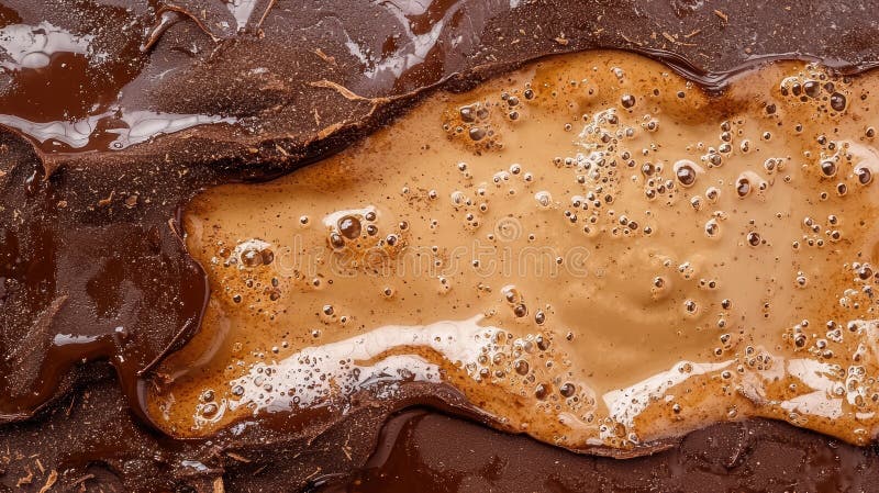 Abstract Image of Melted Chocolate and Caramel with Air Bubbles Stock ...