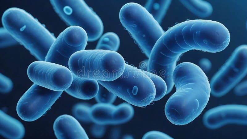 Abstract Image of Microscopic Blue Bacteria Stock Illustration ...