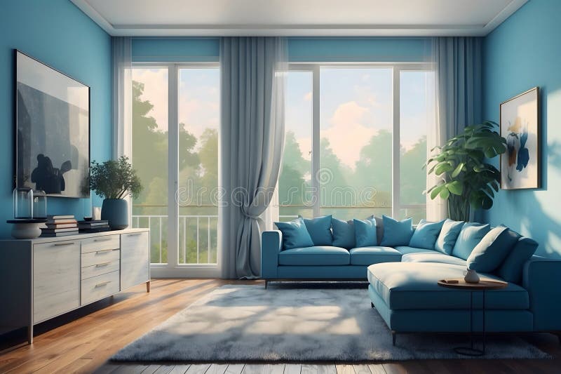 Abstract Image of Modern Interior Room Design Stock Illustration ...