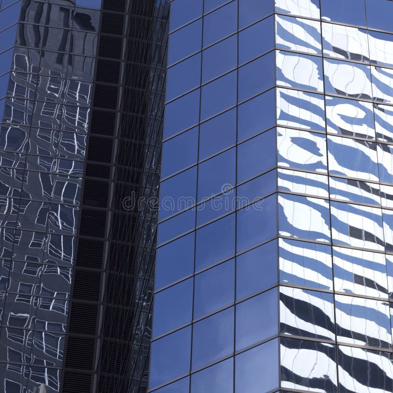 Abstract Image of Modern Office Building Facade with Reflections Stock ...