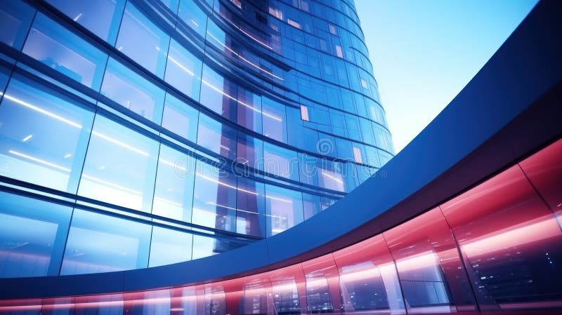 Abstract Image of Modern Office Building with Glass Windows. 3d Render ...
