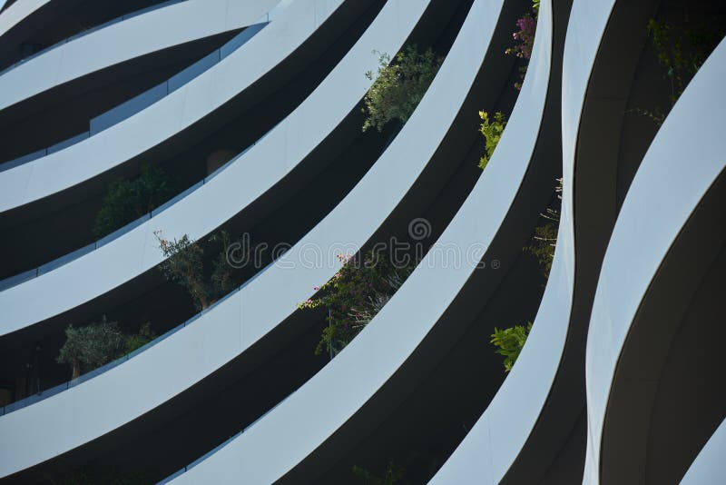 Abstract Image of Modern Wavy Lines Building Architecture Stock Image ...