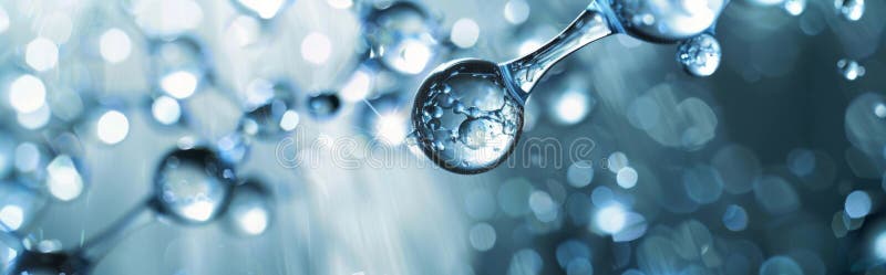Abstract Molecular Structure with Water Drops Stock Image - Image of ...