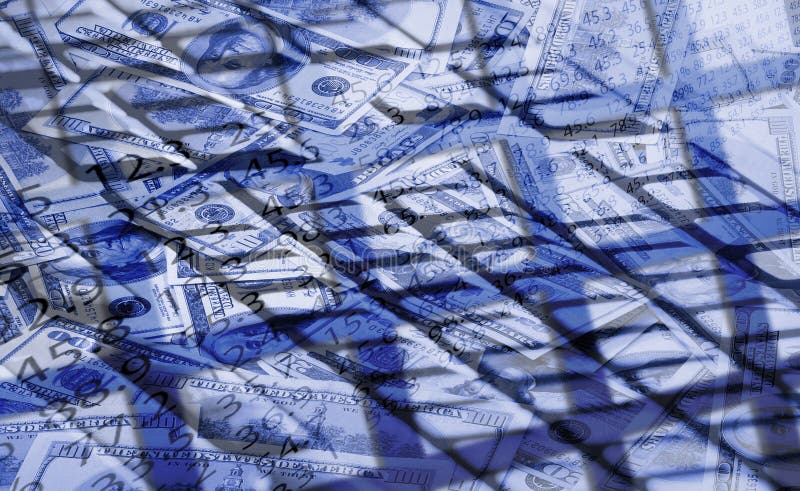 Image of Money on Blue Background Stock Photo - Image of economics ...