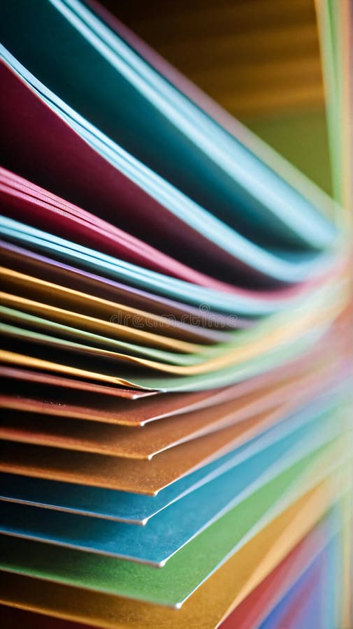 Abstract Image of Multicolored Paper Stacks, High Resolution Detail ...