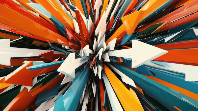 Abstract Image of Multiple Vibrant Arrows Moving in Different ...