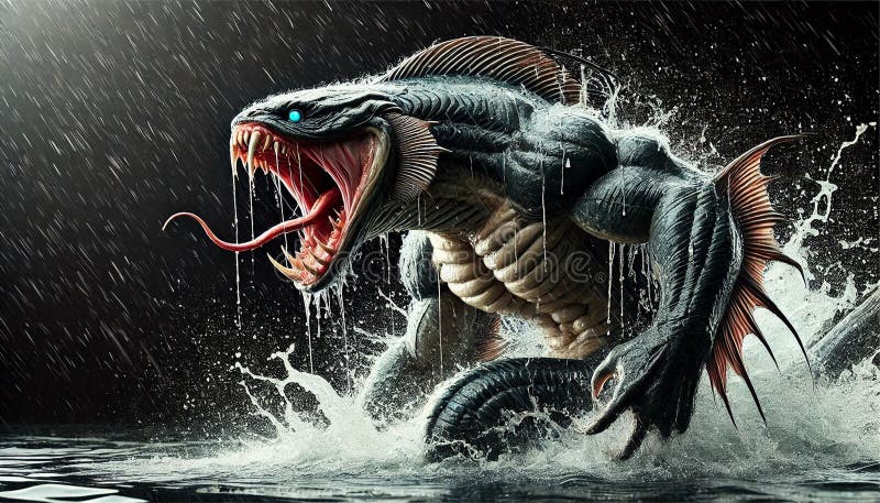 Abstract Image of a Mythological Monster: Eel Stock Illustration ...