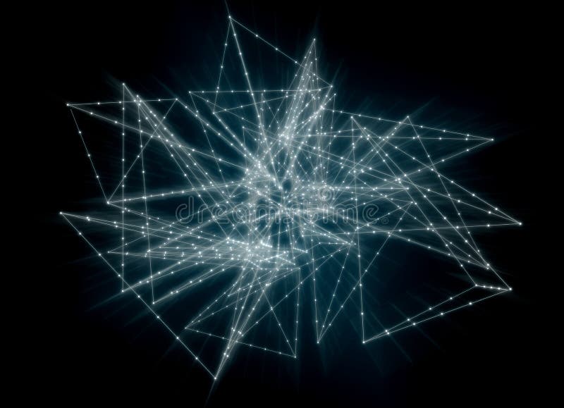 Abstract Image of Neural Network on Black Stock Illustration ...