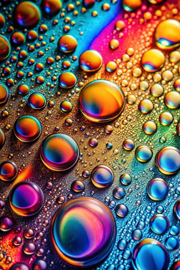 Oil Drops in Water. Abstract Psychedelic Pattern Image Multicolored ...