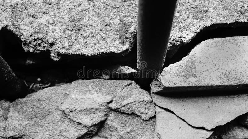Abstract Image of an Old Wall, Broken Plaster Around Aged Iron Grill ...