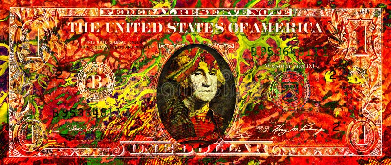 Abstract Image of One Dollar Bill Stock Illustration - Illustration of ...