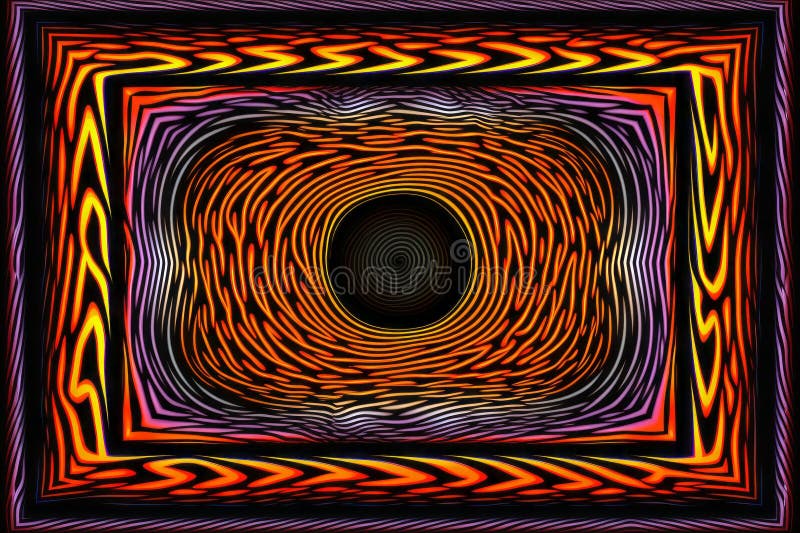 An Abstract Image of an Orange and Yellow Zebra Pattern in a Square ...