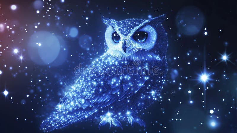 Abstract Image Owl Bird in the Form of a Starry Sky or Space Stock ...