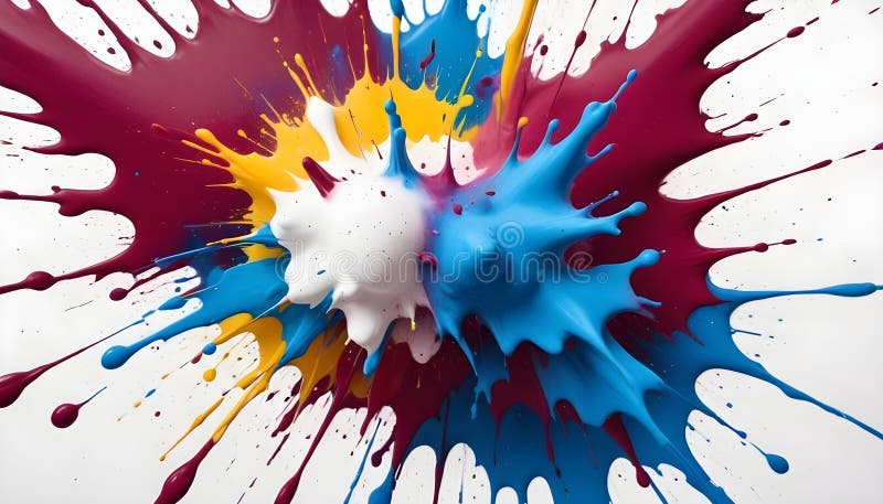 An Abstract Image of a Paint Explosion with Red, Yellow, Blue, and ...