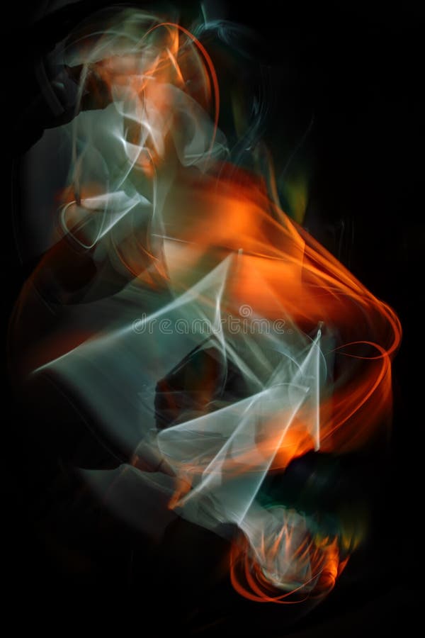 The Abstract Image Painted by Moving Light and Moving Objects. Stock ...