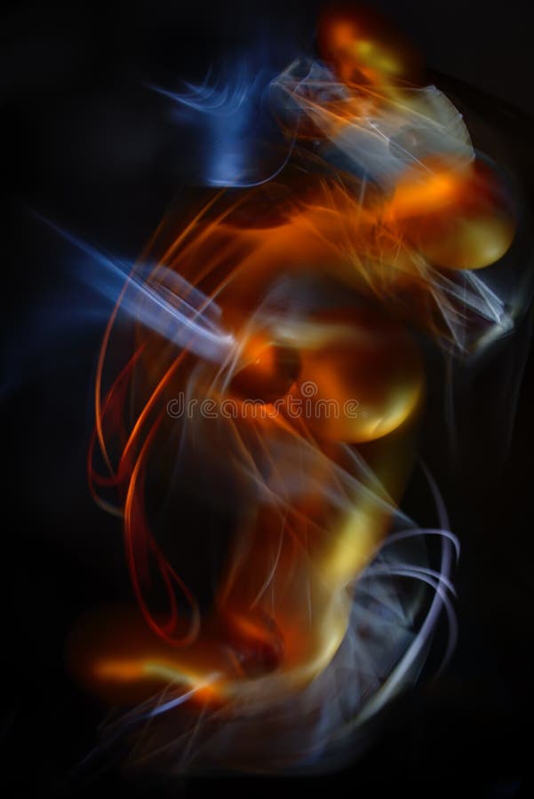 The Abstract Image Painted by Moving Light and Moving Objects. Stock ...