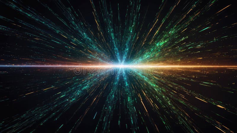 Abstract Image of a Particle Accelerator Featuring a Bright Light ...