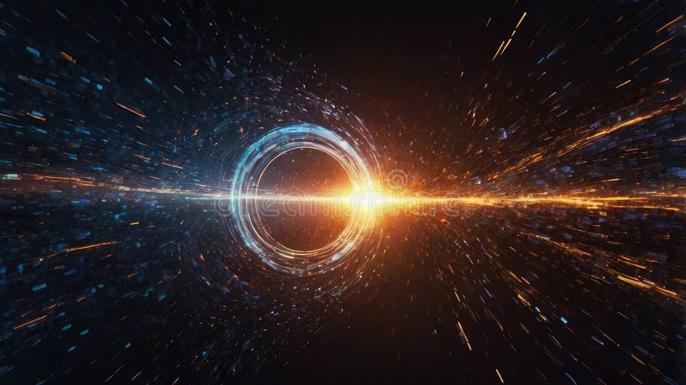 Abstract Image of a Particle Accelerator Featuring a Bright Light ...