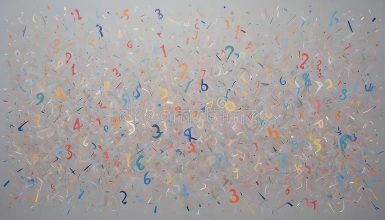 An Abstract Image of a Pattern of Numbers and Lines, Creating a Chaotic ...