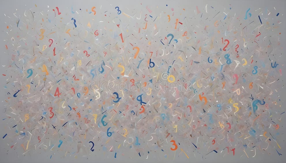 An Abstract Image of a Pattern of Numbers and Lines, Creating a Chaotic and Dynamic Effect. the ...