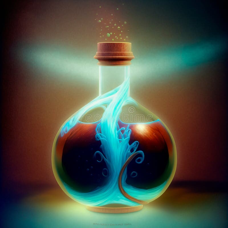 Abstract Image of a Phial with a Magic Potion Stock Illustration ...