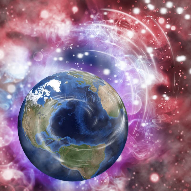 Abstract Image of a Planet in Space Stock Illustration - Illustration ...