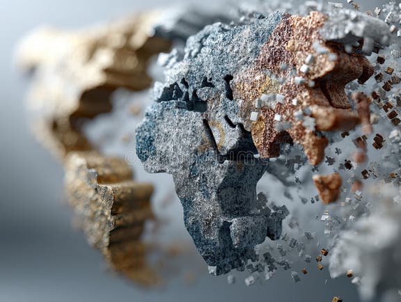 An Abstract Image Portrays Flying Shards of a Destroyed Statue or ...